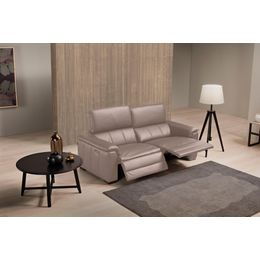 2,5-Sitzer Egoitaliano "Capucine Breite 200cm, hoher Sitzkomfort", beige (safari), B:200cm H:99cm T:97cm, Sofas, wahlweise mit elektrisch oder manuell verstellbarer Relaxfunktion