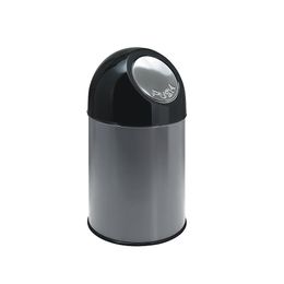 Push-M&uuml;lleimer, Stahl, Volumen 30 l, verzinkter Innenbeh&auml;lter, grau kaiserkraft