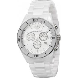 Emporio Armani AR1424 Wei&szlig; Ceramica Herrenuhr