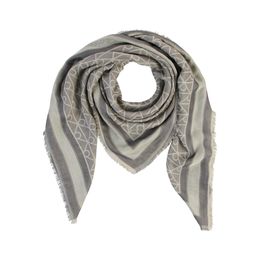 Modetuch Calvin Klein "EMBLEM AOP JACQUARD SQUARE SCARF", Damen, india ink, Web, Kunstfaser, Modet&uuml;cher, Mit Markenlabelmusterung