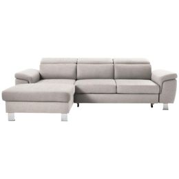 Xora Ecksofa, Ecru, Textil, 3-Sitzer, Ottomane links, L-Form, 250x167 cm, Stoffauswahl, seitenverkehrt erh&auml;ltlich, Schlafen auf Sitzh&ouml;he, R&uuml;cken echt, Wohnzimmer, Sofas & Couches, Wohnlandschaften, Ecksofas
