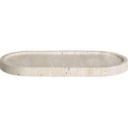 M&ouml;ve Dekotablett M&Ouml;VE "Travertine Grace", beige, B:15cm H:2cm T:30,5cm, Stein, Dekoschalen