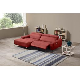 Ecksofa Egoitaliano "Suzette, Designsofa mit hohem Sitzkomfort", rot (marsala), B:266cm H:95cm T:163cm, Luxus-Micofaser Lederoptik (100% Polyester) ist ein neues technisches Gewebe mit einem visuellen und taktilen Aspekt, der dem Nubuk sehr nahe kommt, mit innovativen Eigenschaften. Seine au&szlig;erordentliche Weichheit kommt von einem exklusiven Produktionsprozess, der Unreinheiten und Unregelm&auml;&szlig;igkei