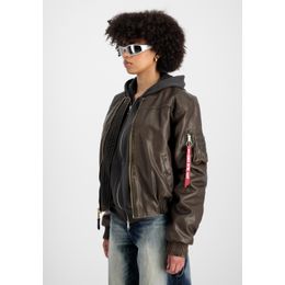 Bomberjacke Alpha Industries "MA-1 FL Vintage W", Damen, Gr. M, braun (vintage braun), Obermaterial: 100% Polyurethan, Futter: 100% Nylon, F&uuml;llung: 100% Polyester, Jacken Bomberjacke