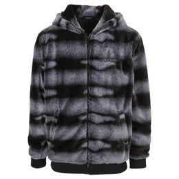 Anorak Fubu "Fubu Herren FM224-041-1 Corporate Fur Jacket", Herren, Gr. M, schwarz, wei&szlig;, 100% Polyacryl, mehrfarbig, normal, ohne Ausschnitt, Jacken