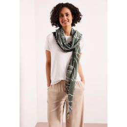 Halstuch Street One, Damen, Gr. onesize, bound gr&uuml;n, Web, 100% Baumwolle, gemustert, Modet&uuml;cher, im dreieckigen Schnitt