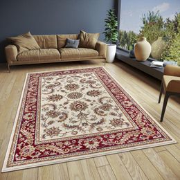 Teppich Hanse Home "Reni", rot (creme,rot), B:200cm H:8mm L:280cm, Jute, Polyester, Polypropylen (PP), Teppiche, Teppich, L&auml;ufer, Orientalisch, Kurzflor, Wohnzimmer, Schlafzimmer, Esszimmer
