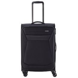 Weichgep&auml;ck-Trolley Travelite "CHIOS Reisekoffer", Gr. B/H/T: 42cm x 67cm x 27cm 60 l, schwarz, Polyester, unifarben, Basic, Koffer, TSA-Schloss &ndash; flexibles Reisegep&auml;ck