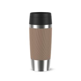Thermobecher Emsa "Travel Mug Classic Twist", braun, B:8cm H:20,4cm &Oslash;:8cm, Edelstahl, Kunststoff, Silikon, Trinkgef&auml;&szlig;e, Thermobecher, 0,36 Liter, Comfort-Schraubverschluss, Quick-Press, auslaufsicher