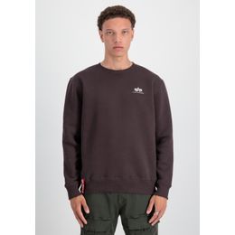 Sweater Alpha Industries "Basic Sweatshirt SL", Damen, Gr. M, braun (hunter braun), Obermaterial: 80% Baumwolle, 20% Polyester, regular fit, Sweatshirts Sweater