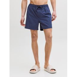 Jack & Jones Badeshorts JACK & JONES "JPSTMAUI TROPIC SOLID SWIM SHORTS SN", Herren, Gr. L, N-Gr, navy blazer, Web, Obermaterial: 100% Polyester, unifarben, Badehosen Badeshorts, Kunstfaser, normal geschnitten