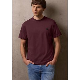 T-Shirt Street One MEN, Damen, Gr. L (42), burnt crimson rot, Web, 100% Baumwolle, unifarben, regular fit normal, Rundhals, angesetztes B&uuml;ndchen, Shirts T-Shirt, aus reiner Baumwolle