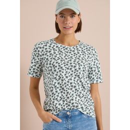 Print-Shirt Cecil, Damen, Gr. L (42), vanillewei&szlig;, Web, 100% Baumwolle, bedruckt, comfort fit normal, Rundhals, abgesteppt, Shirts, aus reiner Baumwolle