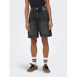 Jeansshorts Only "ONLSONNY HW WIDE DNM SHORTS NOOS", Damen, Gr. L, N-Gr, washed schwarz, Denim/Jeans, Obermaterial: 100% Baumwolle, unifarben, regular fit kurz, Jeans Jeansshorts, Baumwolle, regular fit, High Waist