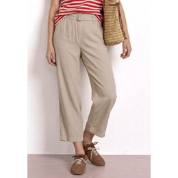 Stoffhose Street One, Damen, Gr. 32, L&auml;nge 26, safari beige, Stoff, 100% Viskose, unifarben, comfort fit 7/8-L&auml;nge, Hosen Stoffhose, mit G&uuml;rtel