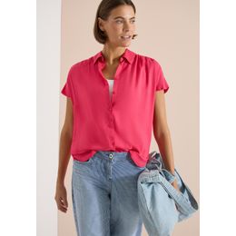 Hemdbluse Cecil, Damen, Gr. S (38), geranium rot, Stoff, 100% Viskose, unifarben, klassisch normal, V-Ausschnitt, B&uuml;ndchen, Blusen Hemdbluse, im Basic-Style