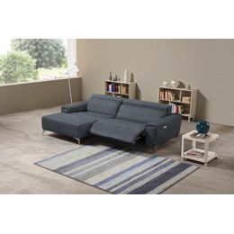 Ecksofa Egoitaliano "Suzette, Designsofa mit hohem Sitzkomfort", grau (charcoal), B:266cm H:95cm T:163cm, Sofas, Ecksofa, mit Recamiere, inkl. 1 elektronischen Relaxfunktion, L-Form