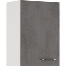 H&auml;ngeschrank IMPULS K&Uuml;CHEN "Prag", in drei Breiten, H&ouml;he: 72,3 cm", grau (beton, optik schiefer dunkelgrau), B:50cm H:72,3cm T:34,2cm, Dekorfolie, Holzwerkstoff, Schr&auml;nke, H&auml;ngeschrank, vormontiert, mit Dreht&uuml;r und zwei verstellbaren Fachb&ouml;den