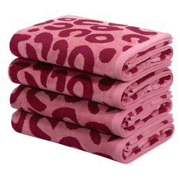 Handtuch Set OTTO HOME "Anna Leopardenmuster, 4-tlg Handtuch-Set, 50x100cm, 100% Baumwolle", bordeaux, beere, 4 Stk., Frottiervelours, Frottiervelours, Obermaterial: 100% Baumwolle, Handt&uuml;cher, Handt&uuml;cher, weich, saugstark, modern, Leo, Animal Print