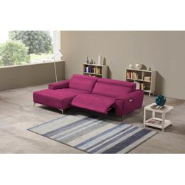 Ecksofa Egoitaliano "Suzette, Designsofa mit hohem Sitzkomfort", pink (fuchsia), B:266cm H:95cm T:163cm, Sofas, Ecksofa, mit Recamiere, inkl. 1 elektronischen Relaxfunktion, L-Form