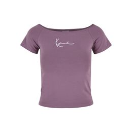 T-Shirt Karl Kani "Karl Kani Damen", Damen, Gr. XS, violet, 95% Baumwolle, 5% Elasthan, bedruckt, normal, Carmenausschnitt, Shirts T-Shirt