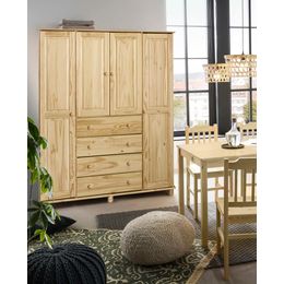 M&ouml;bilia Kleiderschrank M&Ouml;BILIA, beige (natur), B:156cm H:177cm T:52cm, Massivholz, Schr&auml;nke, Kleiderschrank, gefertigt aus massivem Kiefernholz