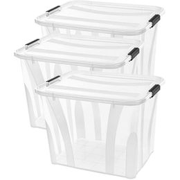 Aufbewahrungsbox Siena Home "Anzio", transparent, B:38,5cm H:37,2cm T:51cm, Kunststoff, Aufbewahrungsboxen, Aufbewahrungsbox, Kunststoff, 100% recyclebar