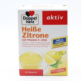 Queisser Doppelherz hei&szlig;e Zitrone Vitamin C+Zink Granulat 10 St