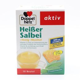 Queisser Doppelherz hei&szlig;er Salbei+Honig+Menthol Granulat 10 St
