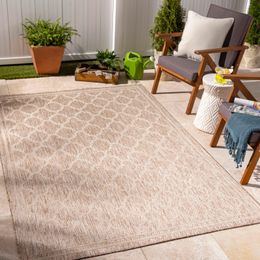 Teppich LIVABLISS "ORAN", braun, B:160cm H:4mm L:213cm, Kunstfaser, Teppiche, Teppich, Teppich In- /Outdoor Boho Jute-Optik, Balkon, Terrasse, Garten, Beige