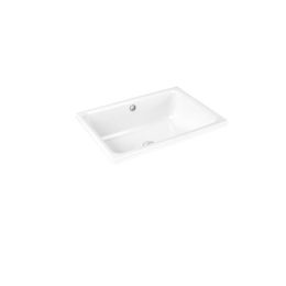 Kaldewei Cayono Aufsatz-Waschtisch 913606003001 wei&szlig; Perl-Effekt, 58x41,5cm, mit &Uuml;berlauf, Hahnloch