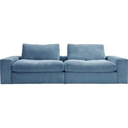 Big-Sofa Alina "Sandy", blau (azurblau gct 46), B:256cm T:98cm, Cord GCT (92% Polyester, 8% Nylon), Sofas, Big-Sofa, mit losen Sitz und R&uuml;ckenkissen, in modernem Cordstoff