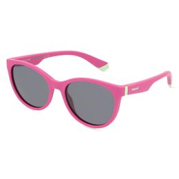 Polaroid PLD 8065/S | Kinder-Sonnenbrille | Fassung: Vollrand, Butterfly, Kunststoff, Pink | Glasfarbe: Grau