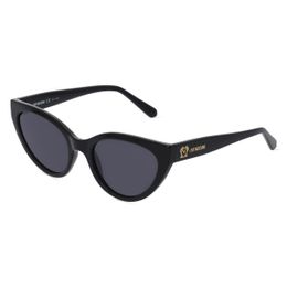 Love Moschino MOL064/S | Damen-Sonnenbrille | Fassung: Vollrand, Butterfly, Kunststoff, Schwarz Gl&auml;nzend | Glasfarbe: Grau