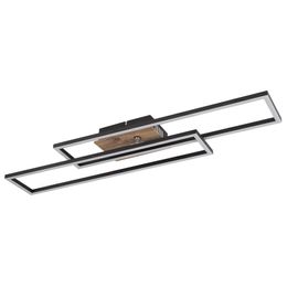 Globo LIGHTING LED Deckenleuchte "DAKARI", bunt (schwarz, natur), 1 Stk., Leuchten, Deckenlampe, beweglich, Wohnzimmer, Schlafzimmer, LED Deckenleuchte