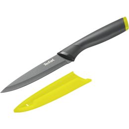 Universalk&uuml;chenmesser Tefal "Fresh Kitchen", grau, gelb, Klingenl&auml;nge 12cm, Edelstahl, Kunststoff, Kochmesser, 12 cm, Klingen aus rostfreiem Stahl, Titan-Versiegelung, Klingenschutz