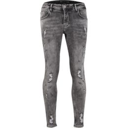 Bequeme Jeans 2Y Premium "2Y Premium Herren 2Y Basic Destroyed Skinny Cropped", Herren, Gr. 30, Normalgr&ouml;&szlig;en, grau undestroyed, 97% Baumwolle, 3% Elasthan, unifarben, Jeans