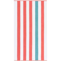 Strandtuch Egeria "BEACH CABANA STRIPE", bunt (zinia), B:90cm L:180cm, Frottiervelours, Obermaterial: 100% Baumwolle, Handt&uuml;cher, 90x180 cm