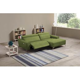 Ecksofa Egoitaliano "Suzette, Designsofa mit hohem Sitzkomfort", gr&uuml;n (kiwi), B:266cm H:95cm T:163cm, Sofas, Ecksofa, mit Recamiere, inkl. 1 elektronischen Relaxfunktion, L-Form