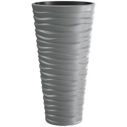 Pflanzk&uuml;bel Prosperplast "Sand slim", grau (steingrau), H:75cm &Oslash;:39cm, Kunststoff, Pflanzgef&auml;&szlig;e, Pflanzk&uuml;bel, &Oslash;xH&ouml;he: 39x75 cm