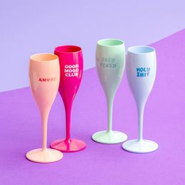 Koziol Cheers No. 1 Color Up Sektglas Set 4-teilig aus Thermoplastik 100 ml - Gl&auml;ser