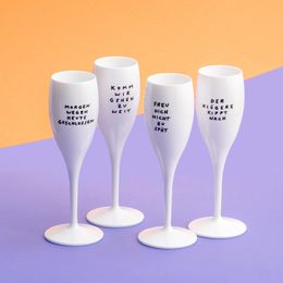 Koziol Cheers No. 1 Spruchreif Sektglas Set 4-teilig aus Thermoplastik 100 ml - Gl&auml;ser