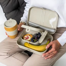 Koziol Pascal Ready Lunchbox Set mit Besteck 4 teilig nature desert sand - Lebensmittelbeh&auml;lter / Vorratsdosen