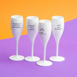 Koziol Cheers No. 1 Say It In Style Sektglas Set 4-teilig aus Thermoplastik 100 ml - Gl&auml;ser