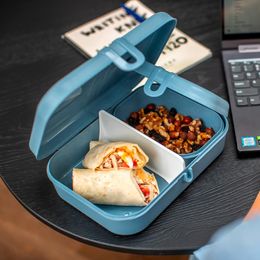 Koziol Pascal L Lunchbox mit Trennsteg nature flower blue - Lebensmittelbeh&auml;lter / Vorratsdosen
