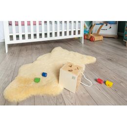 Fellteppich Heitmann Felle "Baby-Lammfell" Gr. 41, beige, B:50cm H:30mm L:80cm, Lammfell, Teppiche, Fellteppich, echtes Lammfell, waschbar, Kinderzimmer
