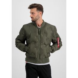Winterjacke Alpha Industries "MA-1 Emb. Logo Puffer", Herren, Gr. L, gr&uuml;n (schwarz olive), Obermaterial: 100% Polyester; Futter: 100% Polyester; F&uuml;llung: 100% Polyester, Jacken Winterjacke