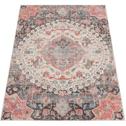Teppich Paco Home "Torres 271", grau, B:80cm H:8mm L:150cm, Polypropylen, Teppiche, Teppich, Kurzflor, Orient-Optik, Vintage Design, In- und Outdoor geeignet