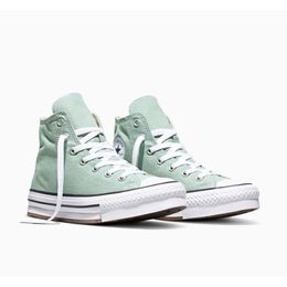 Sneaker Converse "CHUCK TAYLOR ALL STAR EVA LIFT CANVAS PLATFORM", Jungen, Gr. 38, thyme again, wei&szlig;, natural ivory, Textil, Schuhe Sneaker, f&uuml;r Alltag, mit EVA-Zwischensohle, f&uuml;r Teens