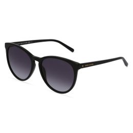 Tommy Hilfiger TH 1724/S | Damen-Sonnenbrille | Fassung: Vollrand, Butterfly, Acetat, Schwarz Gl&auml;nzend | Glasfarbe: Grau Verlaufend